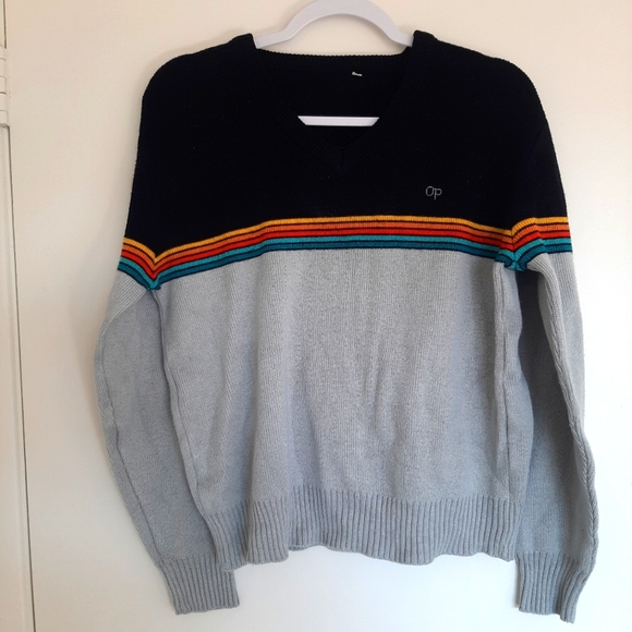 OP | Sweaters | Vintage Op Rainbow Stripe Sweater | Poshmark